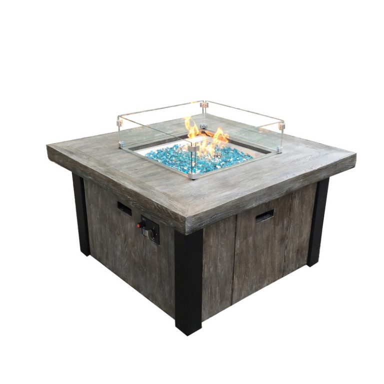 42” Outdoor GFRC Gas Square Fire Pit Table - Wonderfires