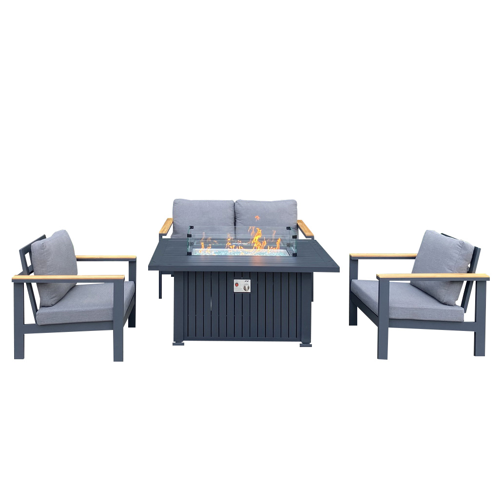 Outdoor Dining Set With Fire Pit - Wonderfires